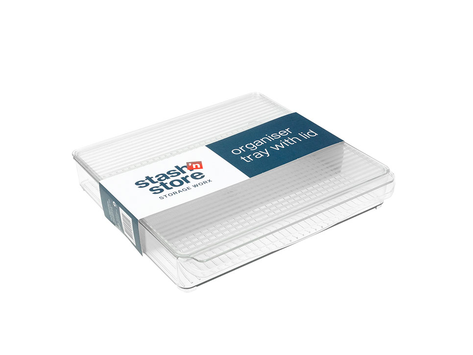 organiser tray square with lid 30×30.5x10cm – Shiploads