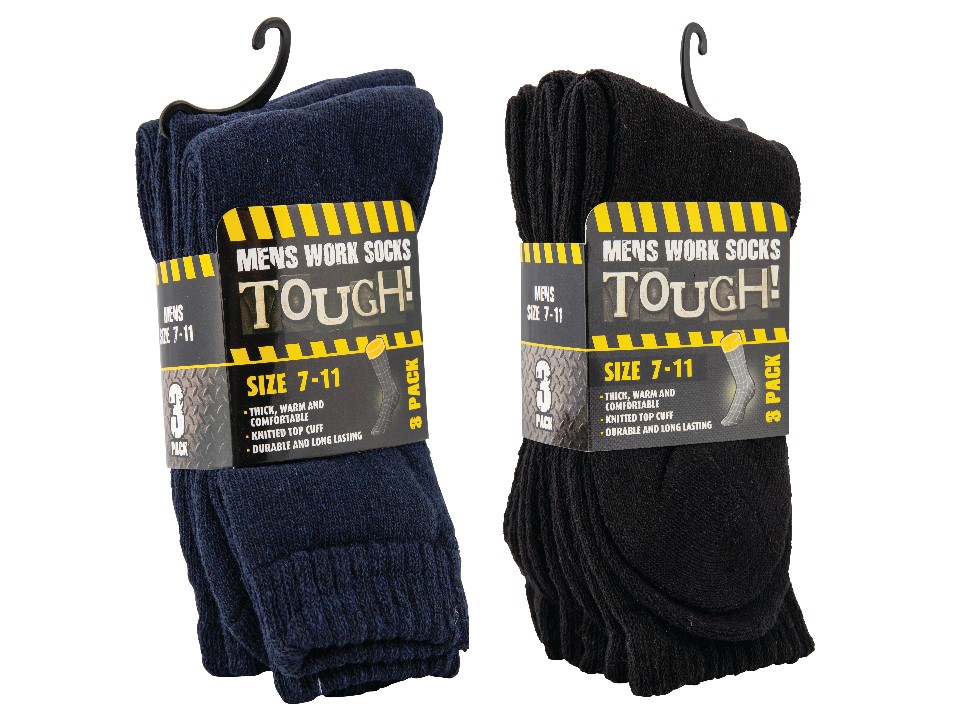Mens Work Socks Pack Of 3 Pairs Shiploads