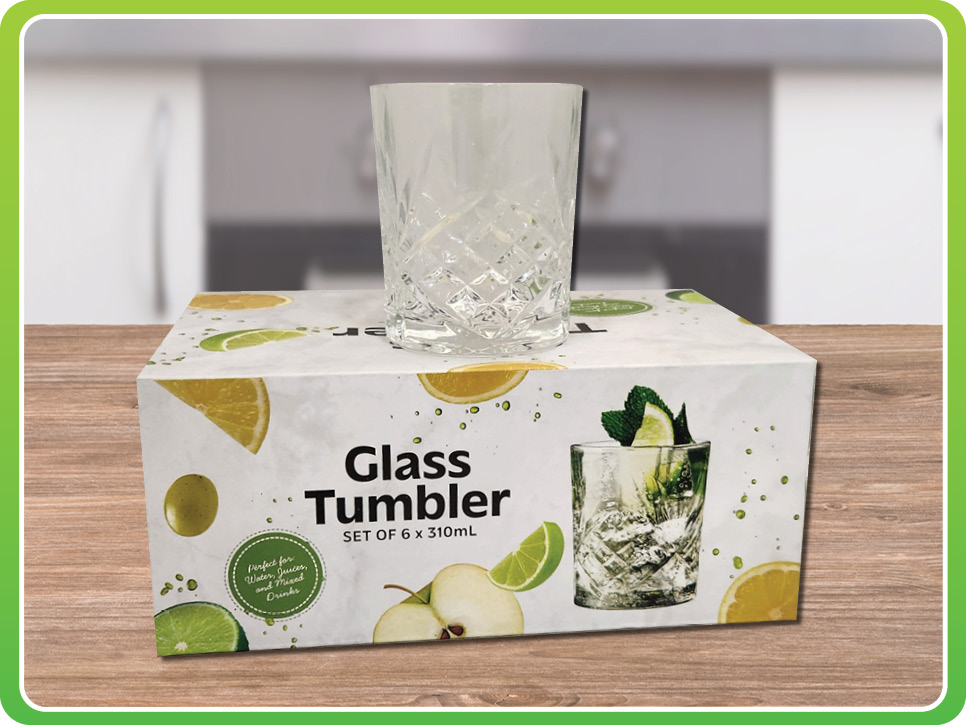 glass tumbler set 310ml x 6 - Shiploads